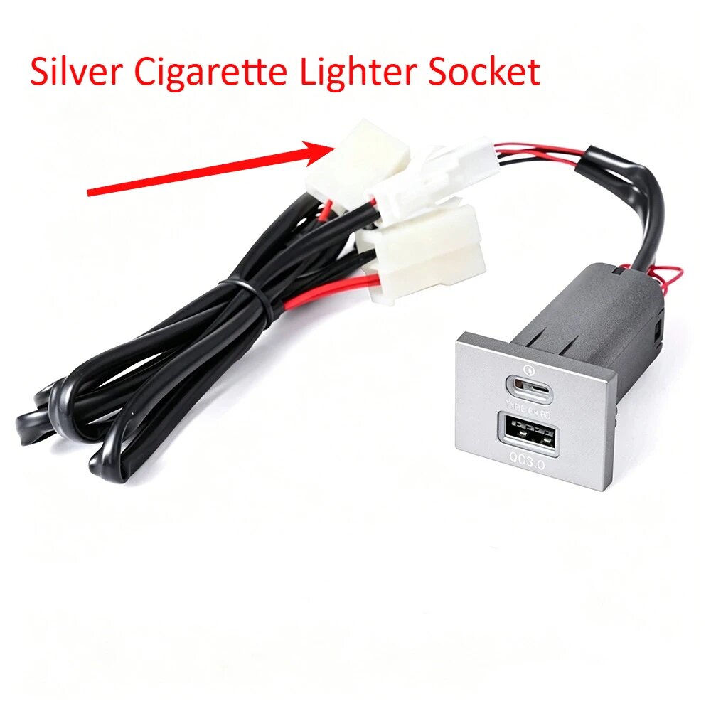 Автомобильный USB адаптер с розеткой Silver Lighter