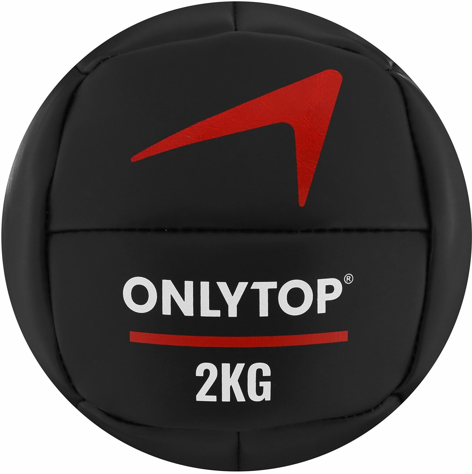 Мяч набивной медицинбол ONLYTOP, медбол для занятий фитнесом дома, в зале и на улице, медицинский мяч для реабилитационных занятий, 2 кг, диаметр 18 см