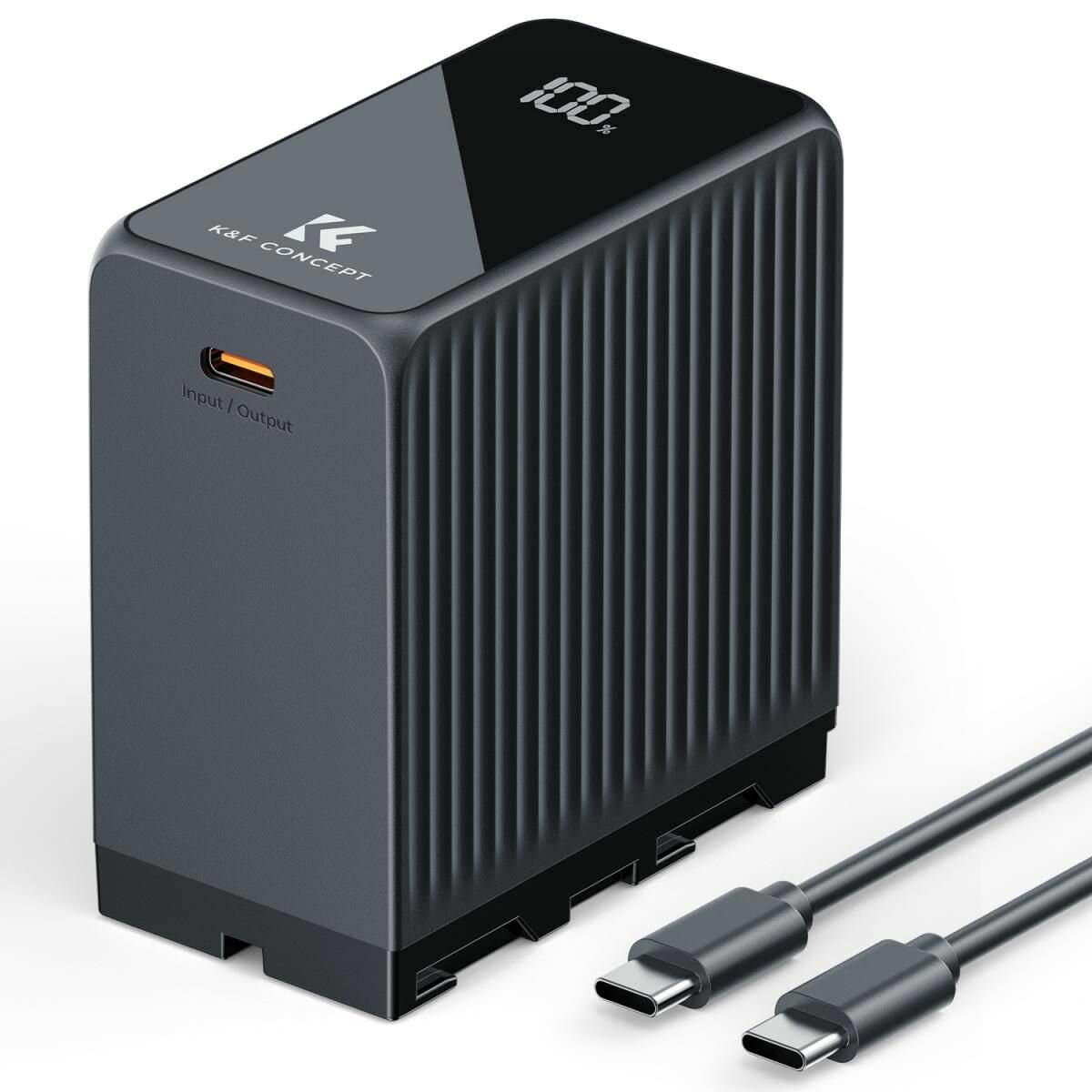 Аккумулятор K&F Concept NP-F970 10500мАч Type-C PD 45W Батарея для видеокамеры света монитора