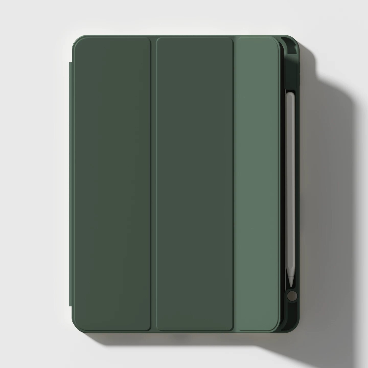 Чехол для iPad 2019-2021 10.2 дюйма с тройной подставкой и защитой в темно-зеленом цвете