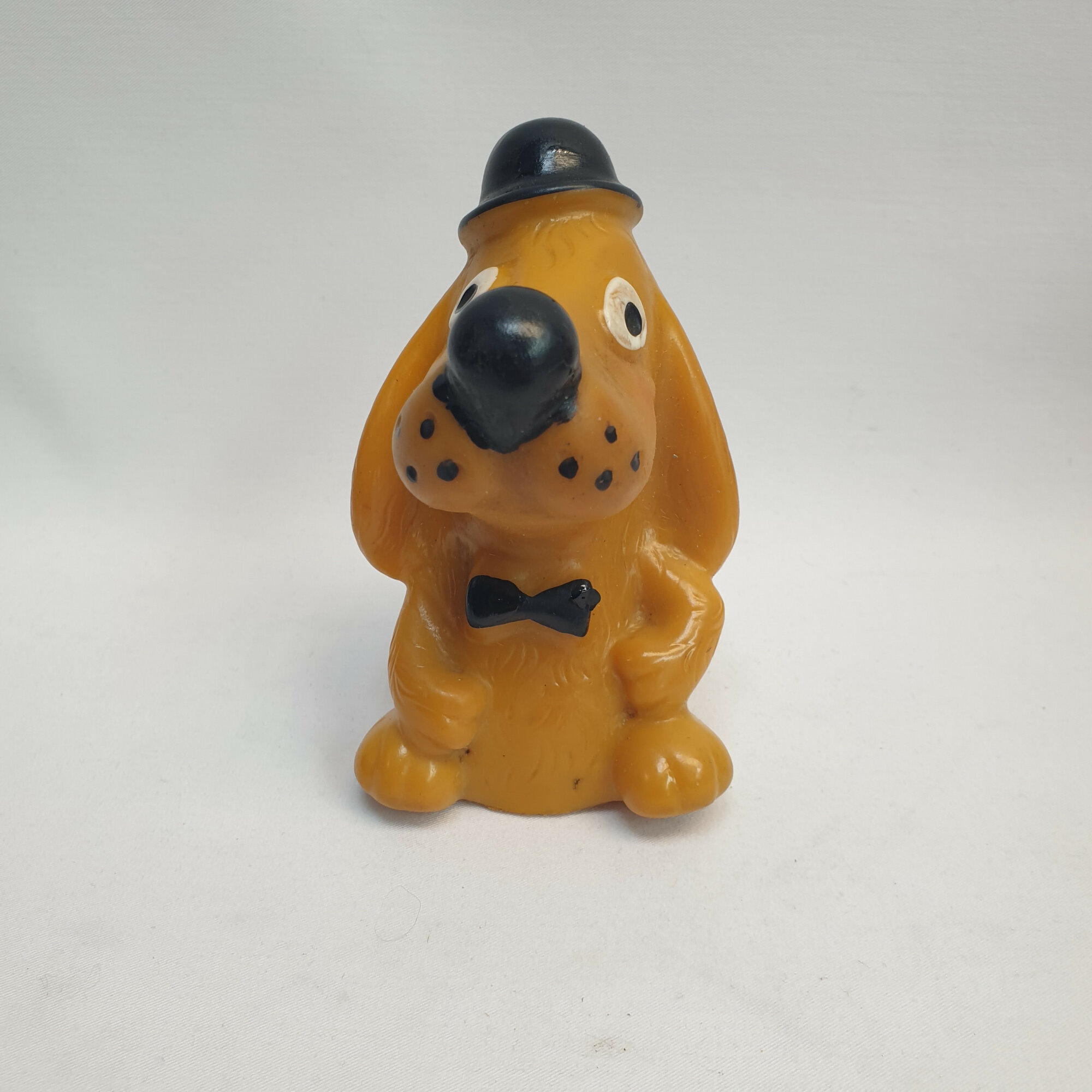 Винтажная игрушка ссср. Собака в шляпе, резиновая фигурка для коллекции и домашнего декора