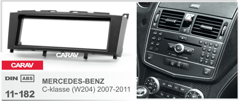 Переходная рамка 1-DIN для MERCEDES-BENZ C-klasse W204 2007-11 CARAV 11-182