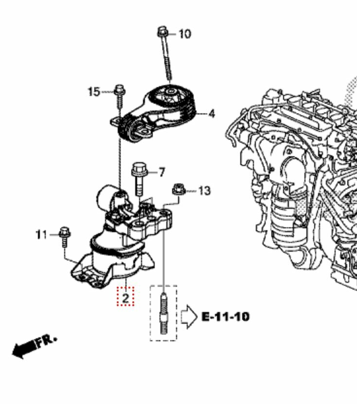 Опора крепления двигателя; Артикул Honda: 50820TAA033 (Оригинал)