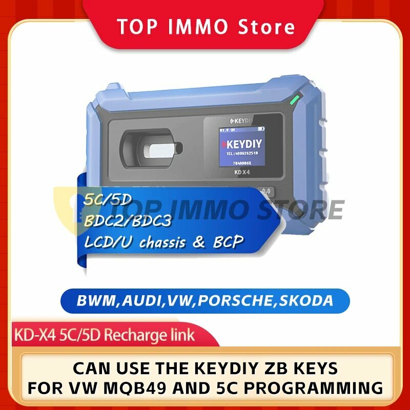 (Ссылка для пополнения баланса) KEYDIY KDX4 с поддержкой BDC3 VW MQB49 5C для распознавания/генерации/копирования/программирования ключей для автомобилей MLB и MQB 5C 5D
