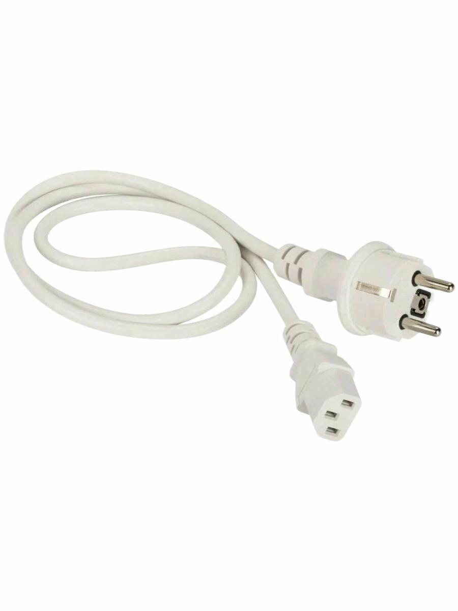 Шнур питания Lanmaster C13-Schuko проводник:3x0.75мм2 0.5м 220В 10А белый (LAN-PP13/SH-0.5-WH)