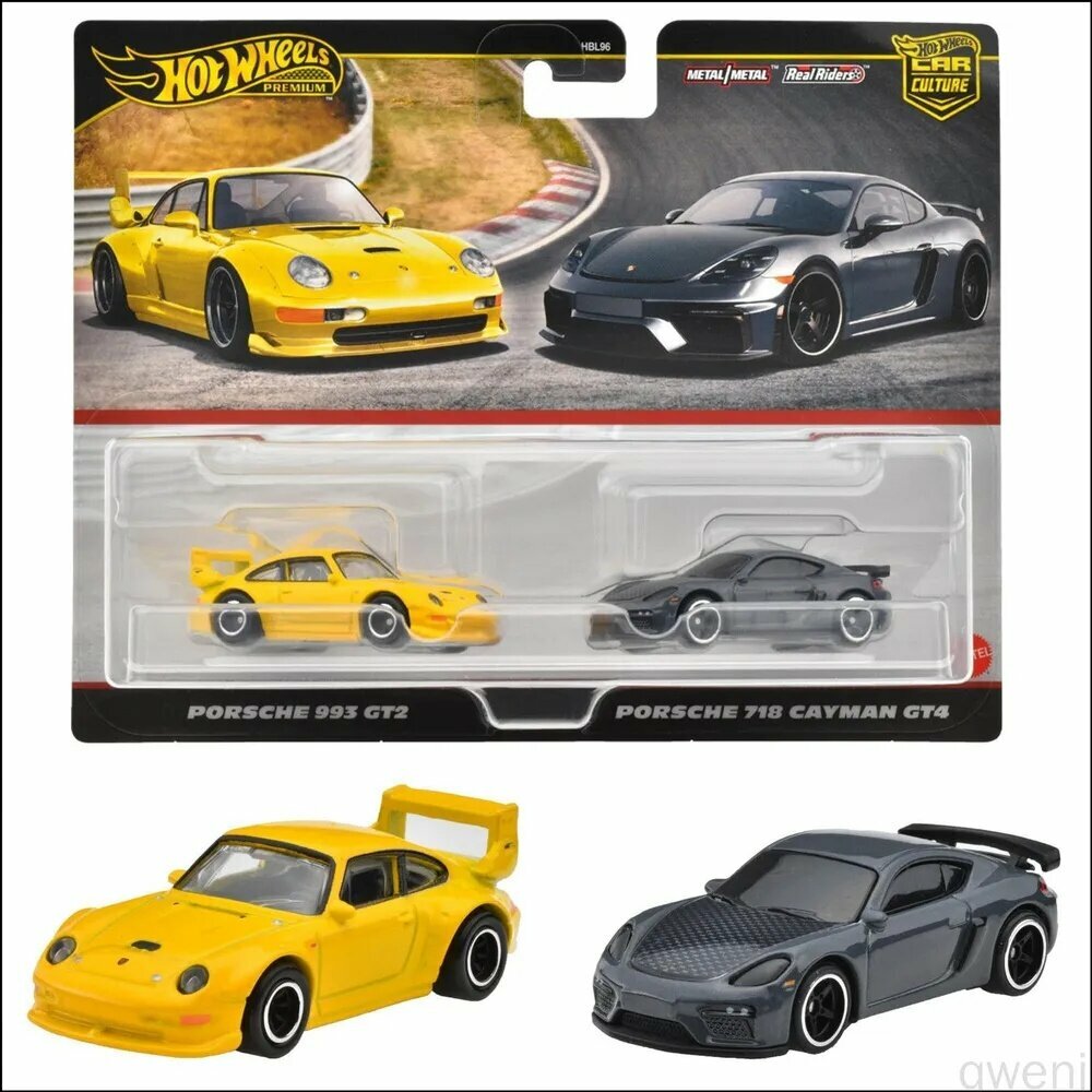 Машинка коллекционная Premium 2 Pack HBL96-Porsche 993 GT2 & Porsche 718 Cayman GT4