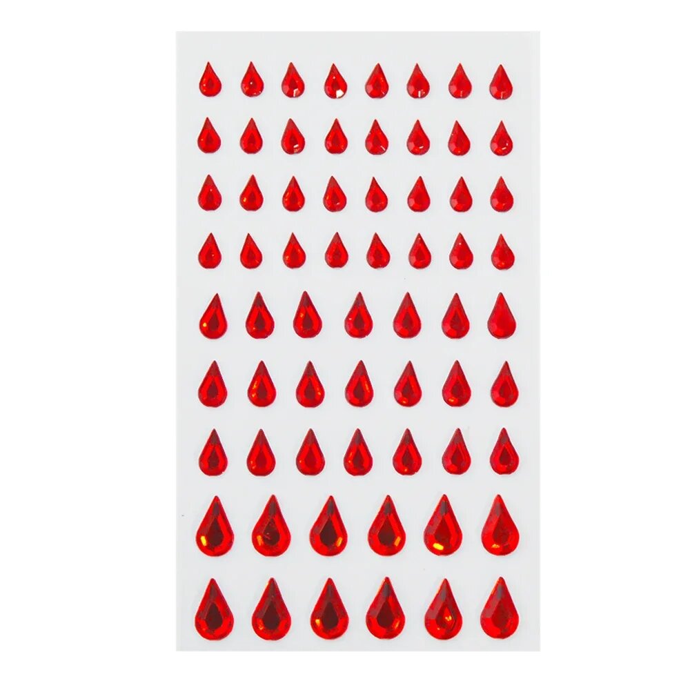 Самоклеящиеся стразы-капли Hisenlee Красный, Red