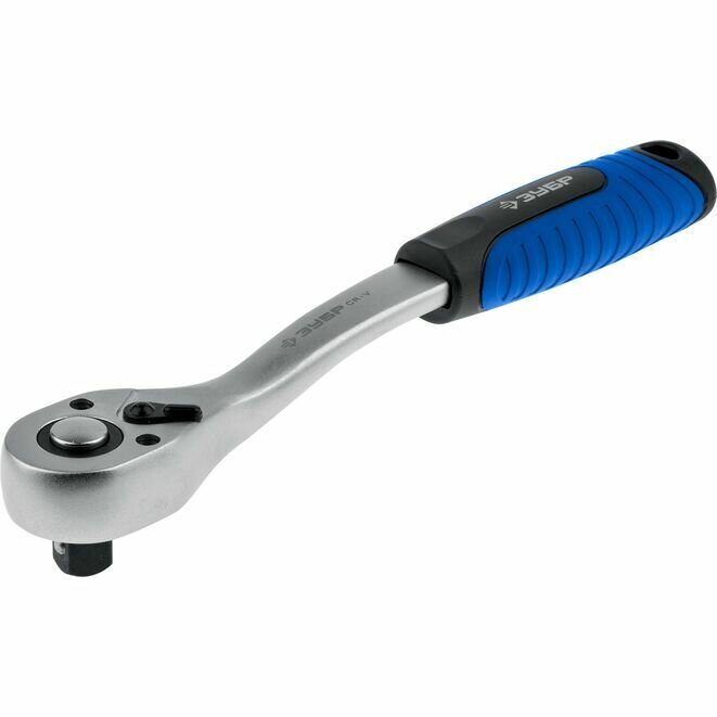 Трещотка для торцовых головок ЗУБР 1/2", 72 зубца, Cr-V сталь