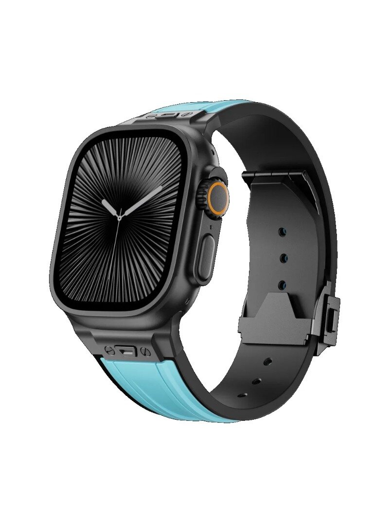 Men Sports Silicone Strap for Apple Watch Ultra 3 2 1 49mm Series 11/10 46mm Rubber Band for Iwatch 9 8 7 6 5 44mm 45mm
