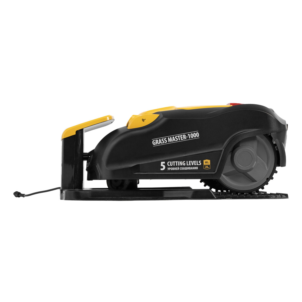 Робот-газонокосилка Denzel Grass Master 1000, ультразвуковой датчик, 3 Ач, LCD дисплей, Wi-Fi, арт. 58955