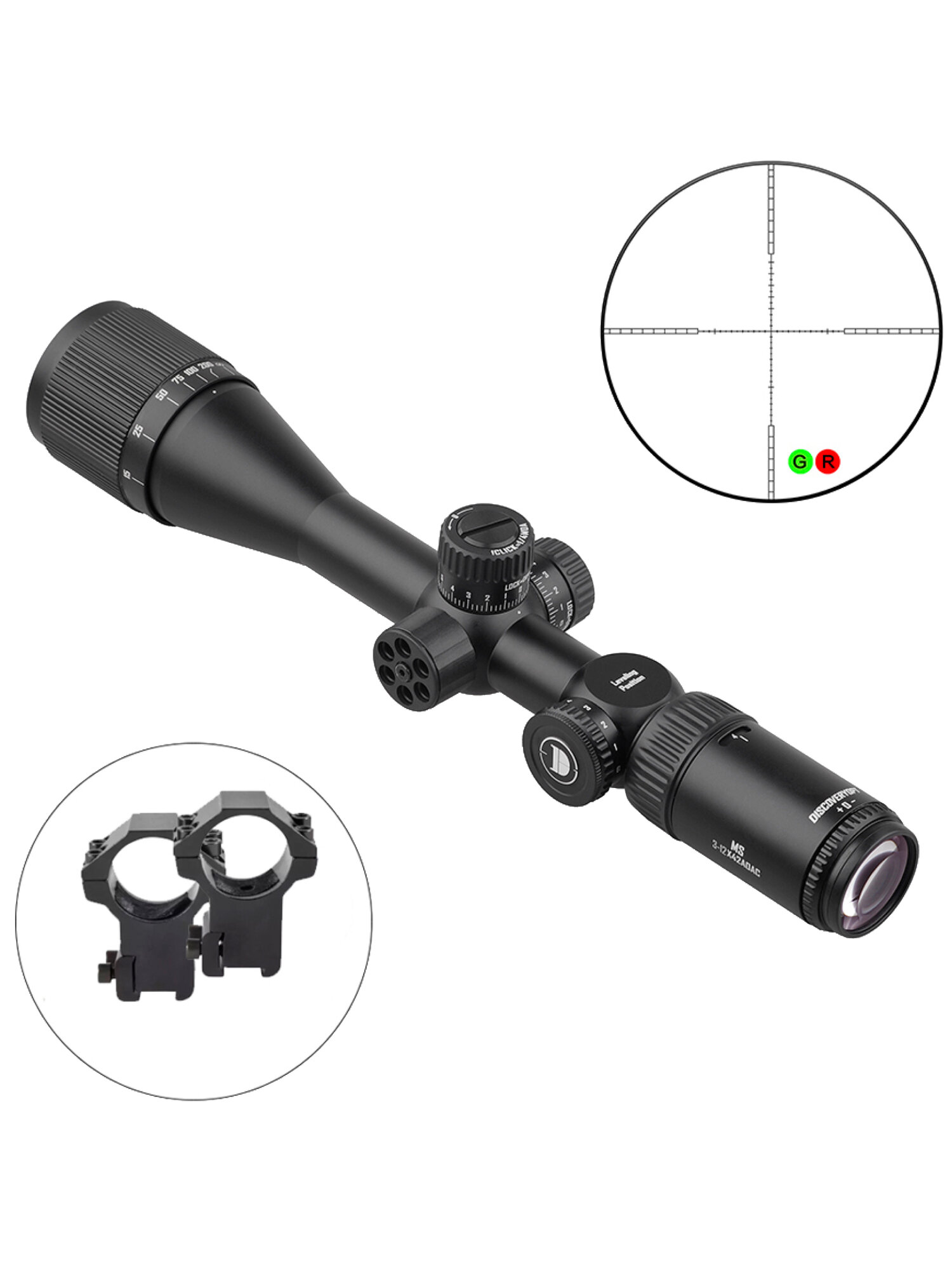 Оптический прицел Discovery MS 3-12X42AOAC, 25,4 мм, подсветка, на "л/хвост"
