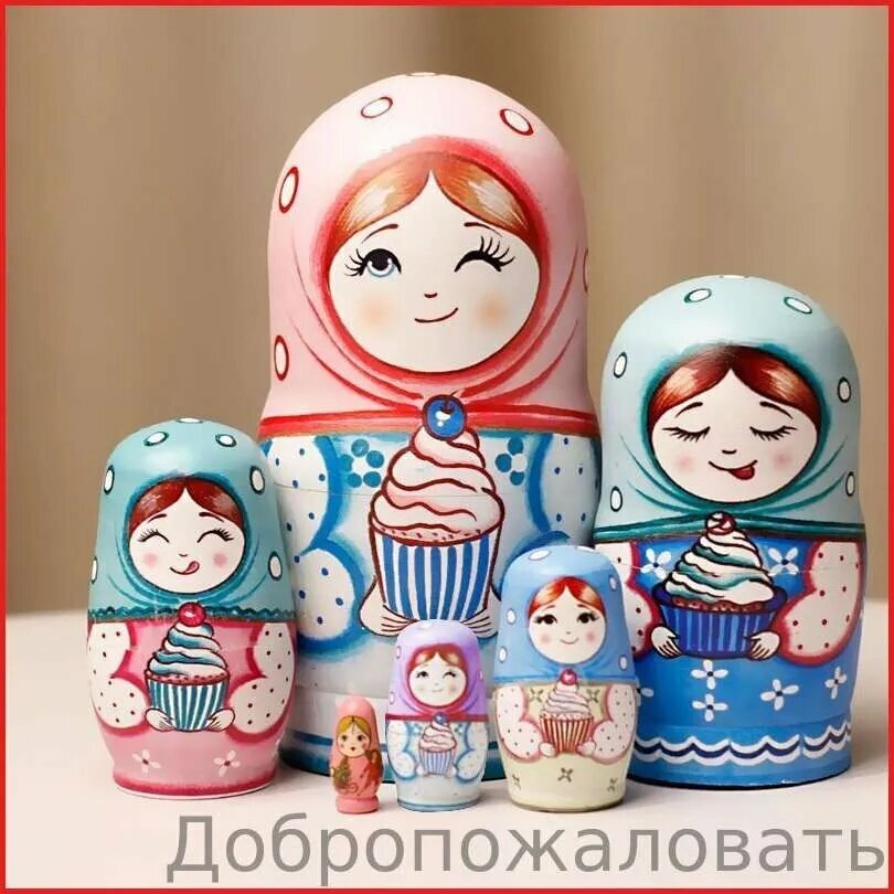 Золотая Хохлома Матрешка высота 13 см, количество мест1