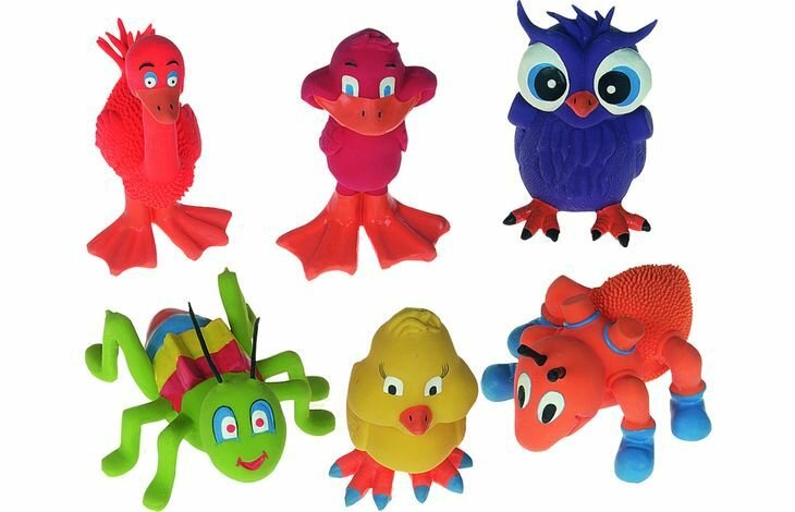 Flamingo Connor набор игрушек для собак в ассортименте 6шт, латекс