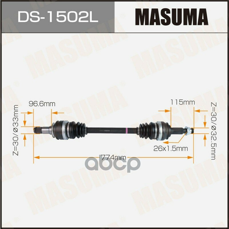 Привод в сборе L LEXUS IS250 / GSE20L Masuma арт. DS-1502L