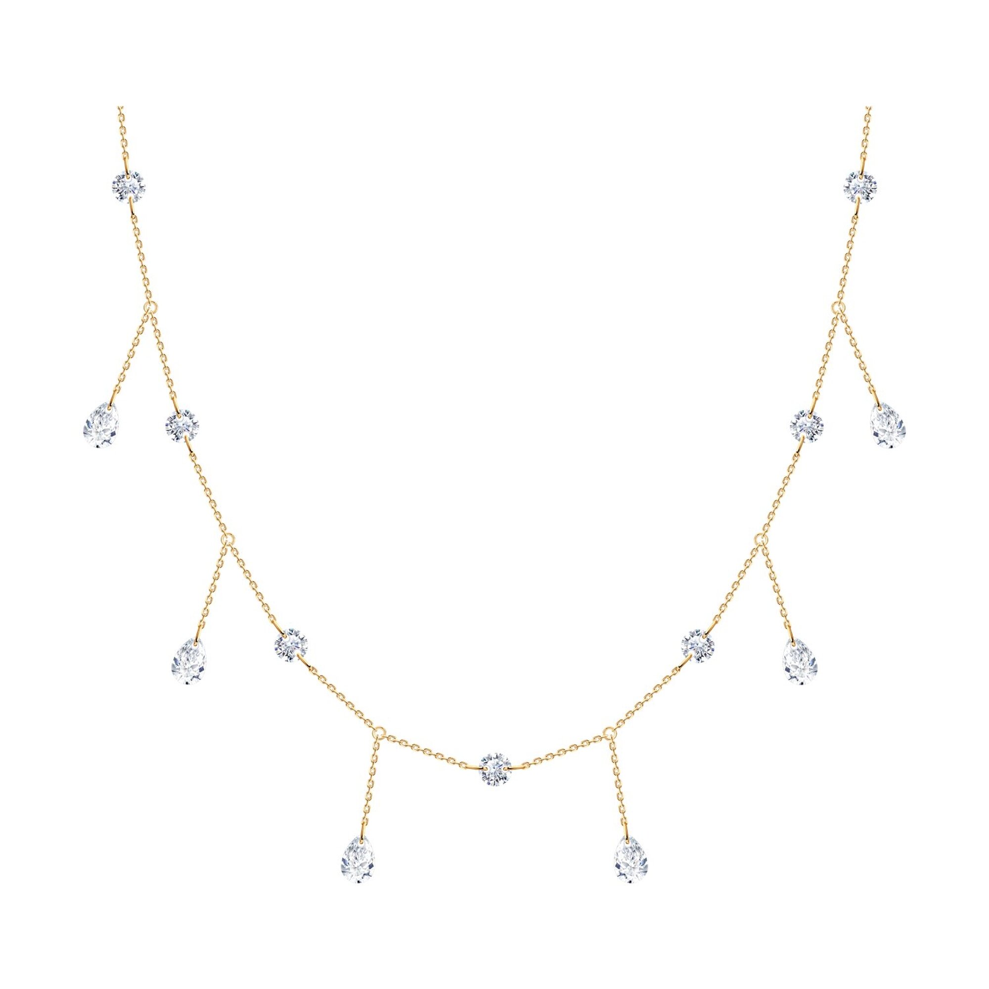 Колье Diamant online, красное золото, 585 проба, фианит