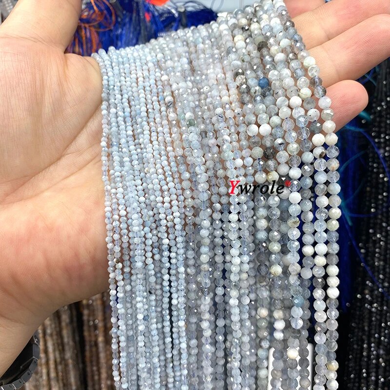 Бусины из черной точечной яшмы YWROLE 2 3 4 мм 3mm 120-125pcs, aquamarine
