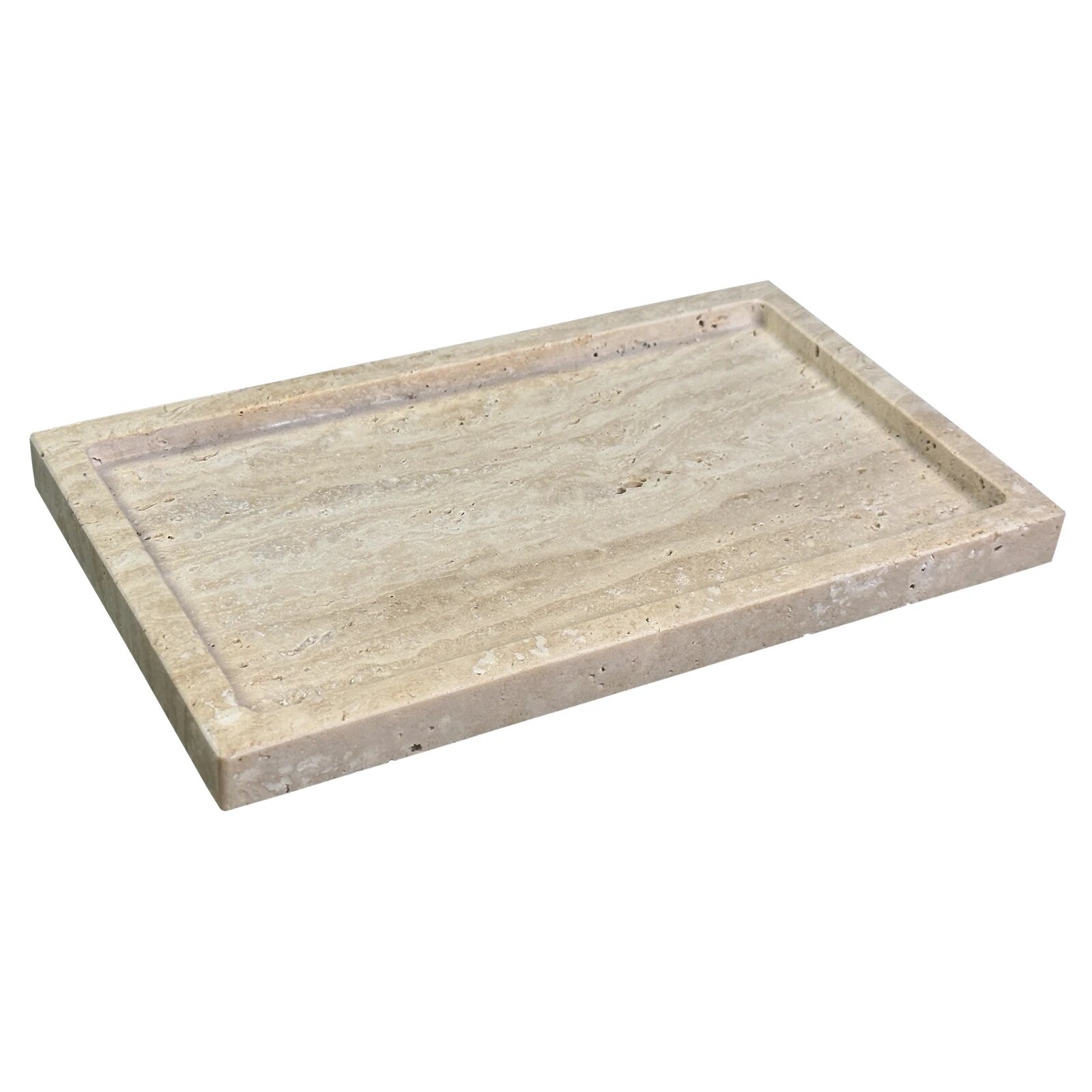 Натуральный травертиновый поднос Beige Travertine 10x6 дюймов