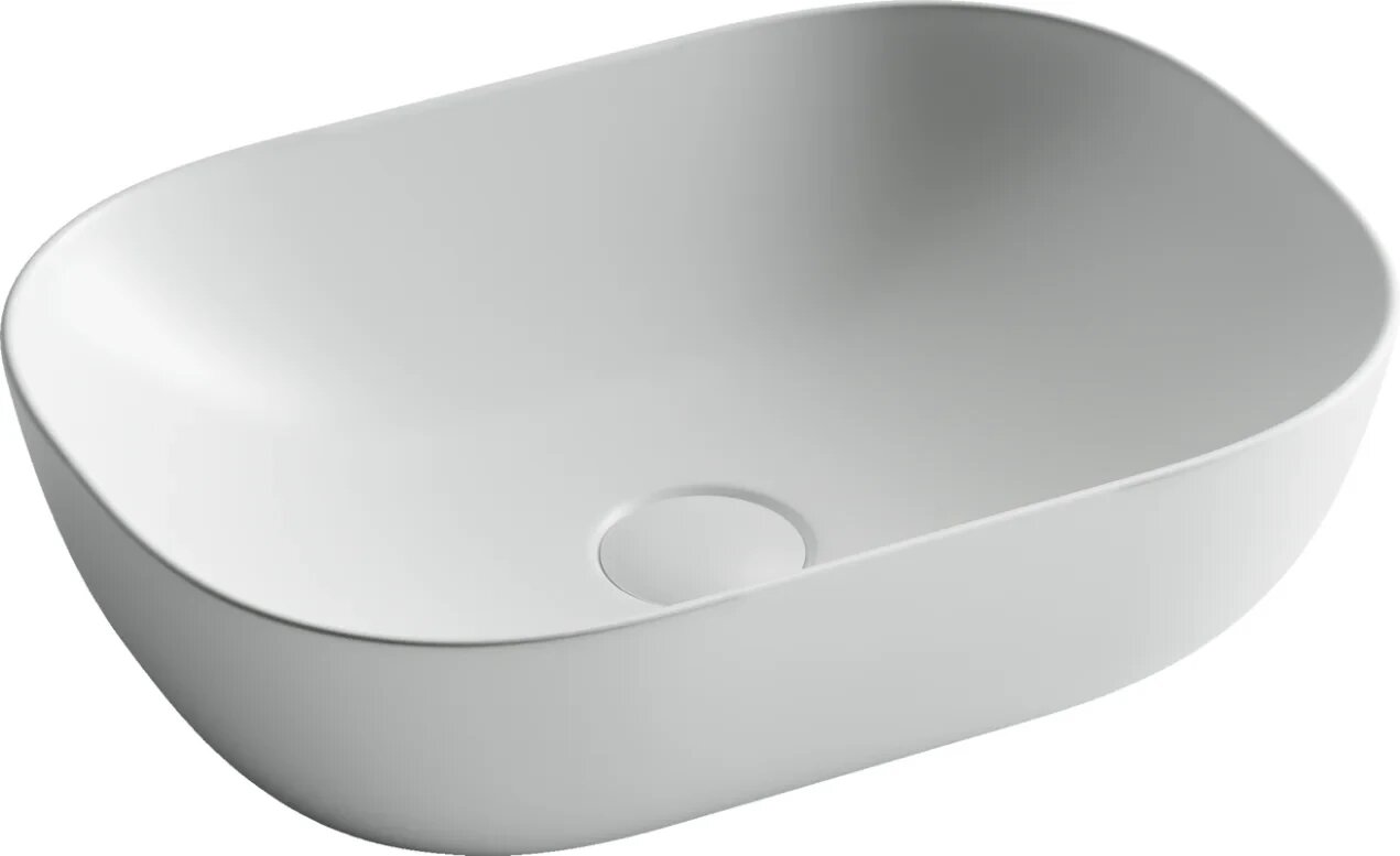 Накладная раковина Ceramicanova Element CN6009MW белый матовый, фарфор, матовый белый, 45.5×32.5×13.5 см