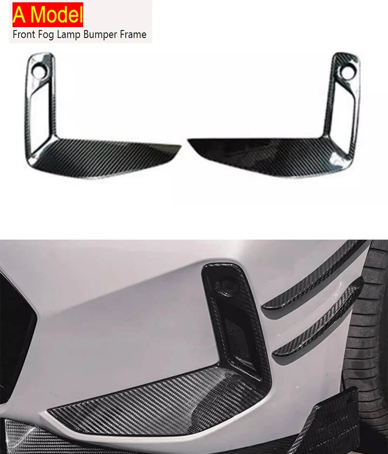 Для BMW 3 серии G20 G28 2023-2024 Автомобильная передняя противотуманная фара бампер рамка из углеродного волокна Ветер ножи воздухозаборник авто крышка наклейка отделка