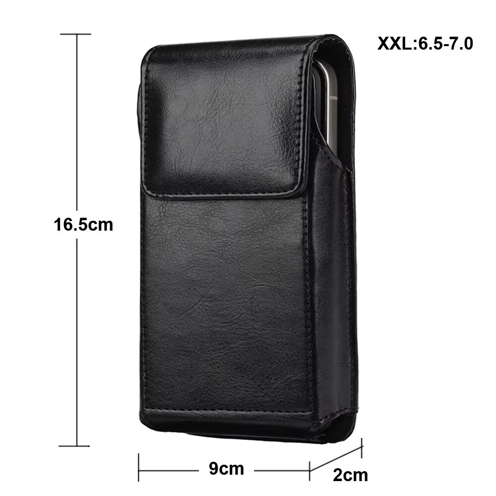 Кожаный чехол-кобура на пояс XXL, 16.5x9x2 см