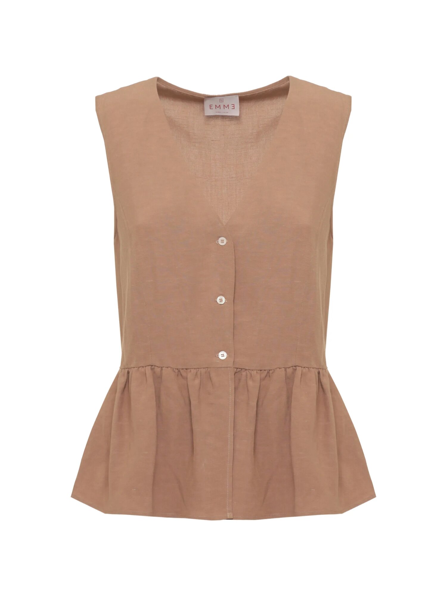 Топ Ruffle-hem V-neck top