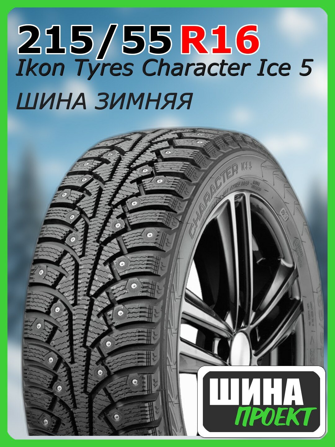 Шина зимняя шипованная Ikon Tyres 215/55/16 T 97 Ikon Character Ice 5 XL Ш. для легковых автомобилей TS77935