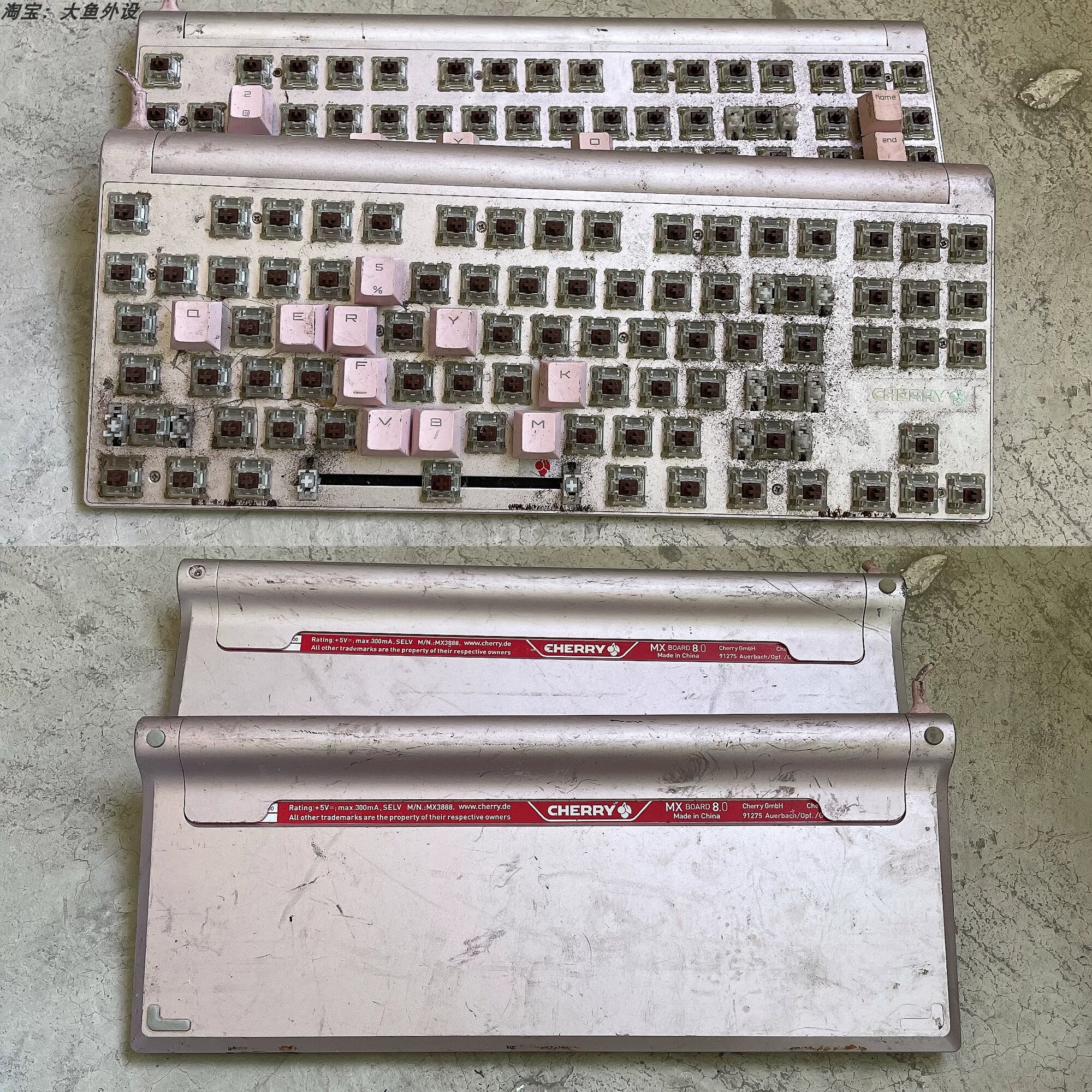 Розово-красная механическая клавиатура Cherry MX с RGB-подсветкой, полный комплект клавиш