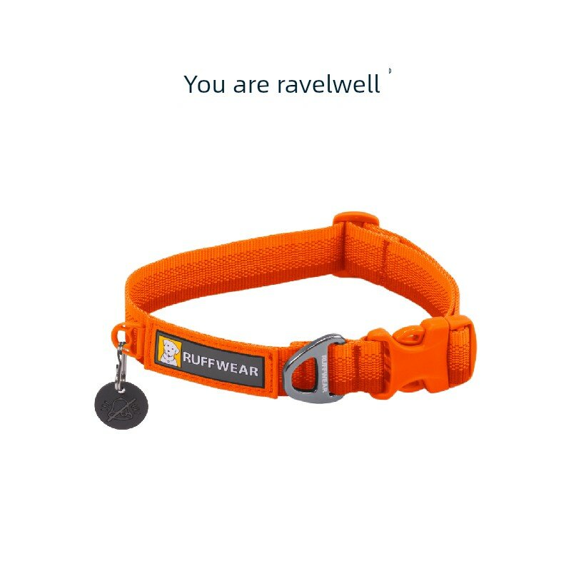 Ruffwear Огненно-оранжевый ошейник для собак размер M - регулируемая окружность шеи 36-51 см, подходит для средних