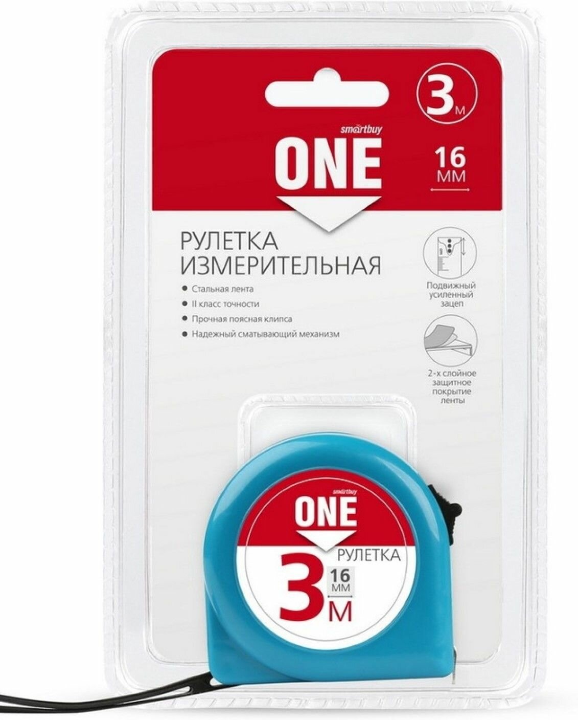 Рулетка SMARTBUY Tools 3*16мм, усиленный зацеп