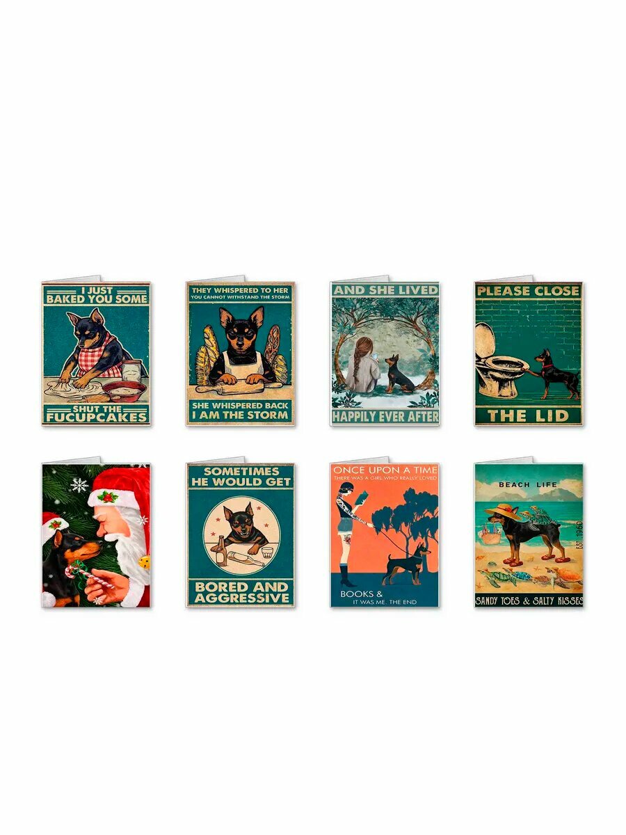 Цвергпинчер, Beach Life 1960, Открытки с конвертом 8шт