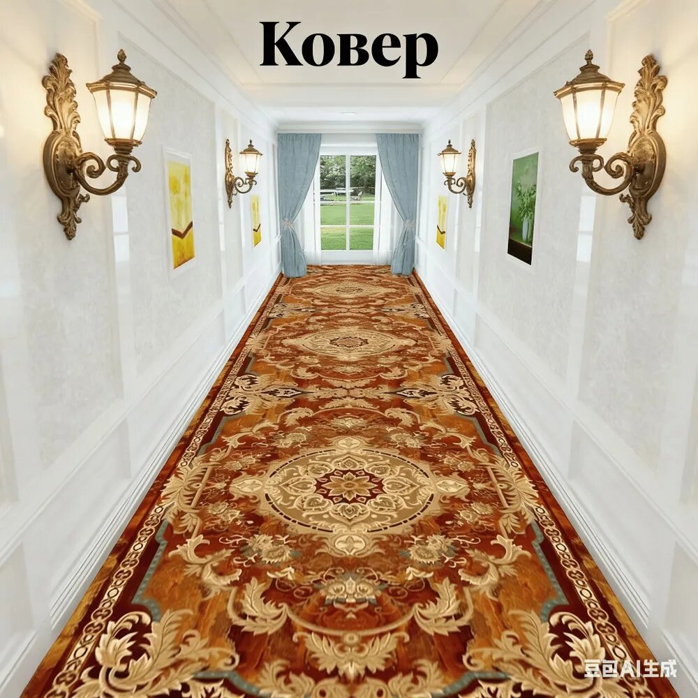 Ковер дорожка 120x500 см 0 мм абстракция коричневый