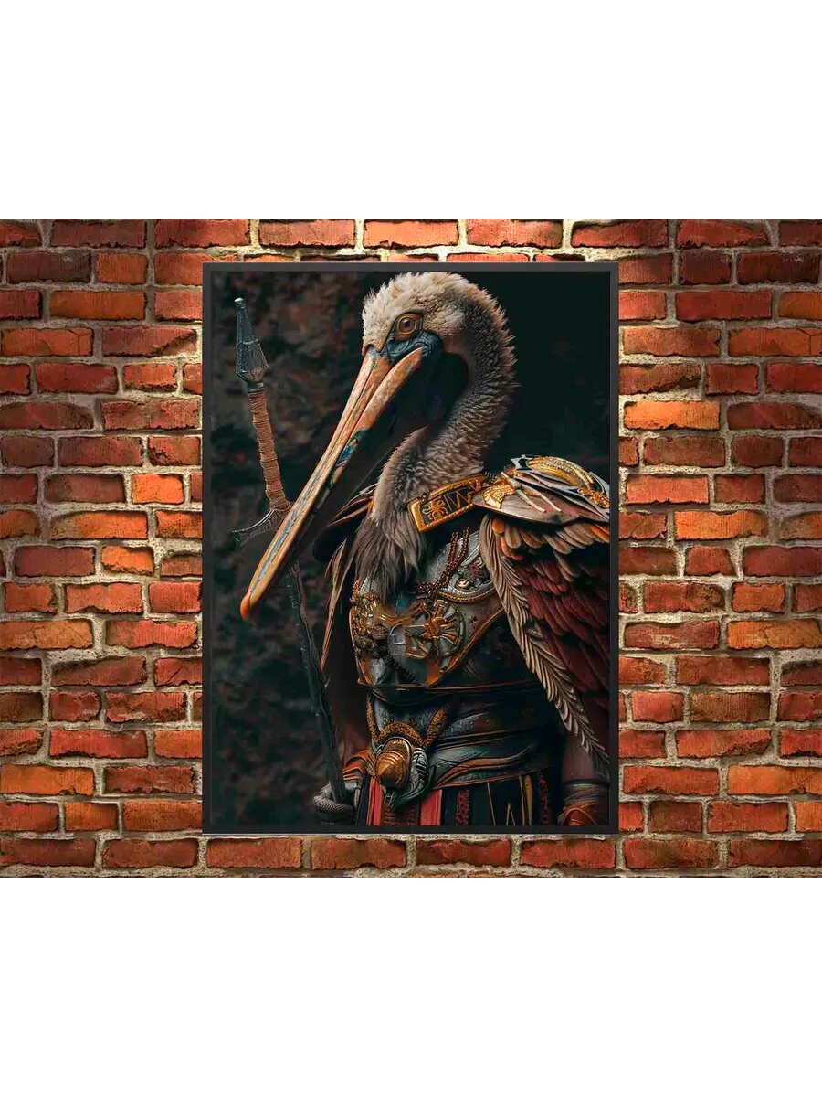 Птица пеликан-гладиатор 2, Плакат 30x42см