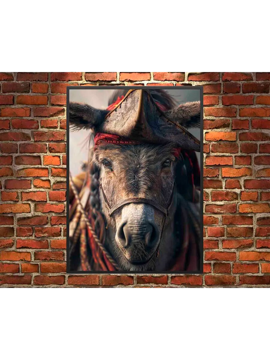 Ослик-животное с фермы Пират 3, Плакат 30x42см