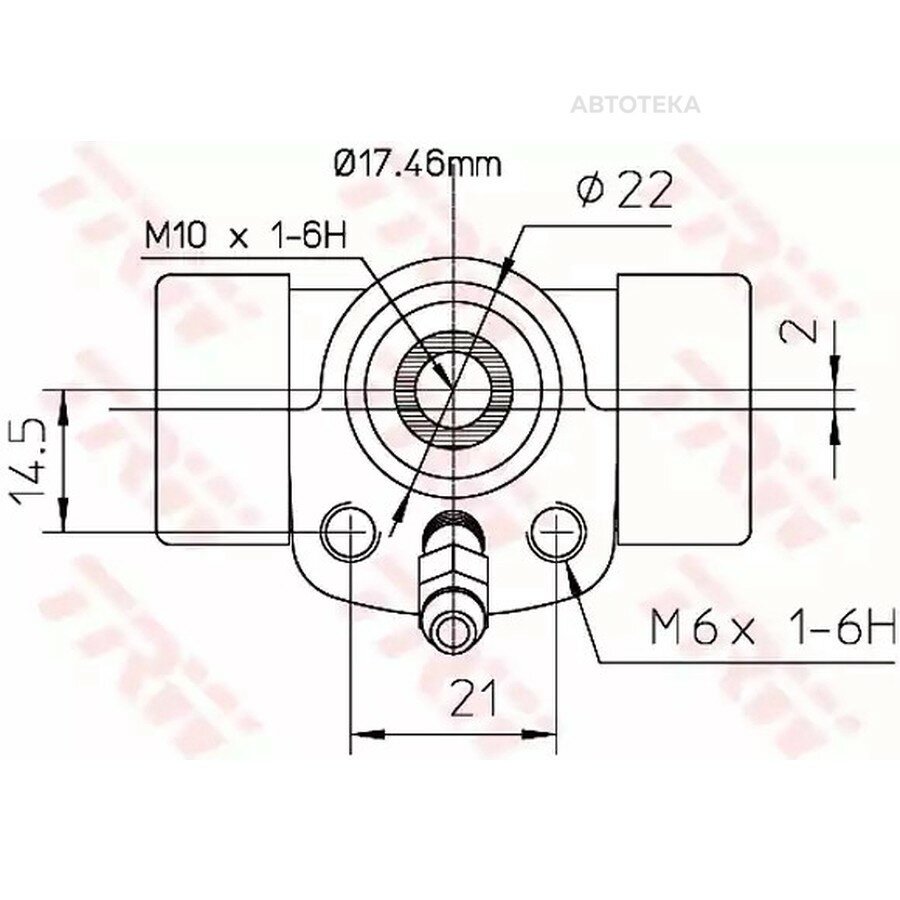 Цилиндр тормозной AUDI 100/80/VW CADDY/G2/PASSAT/POLO/SEAT TOLEDO 77-01 TRW BWC107