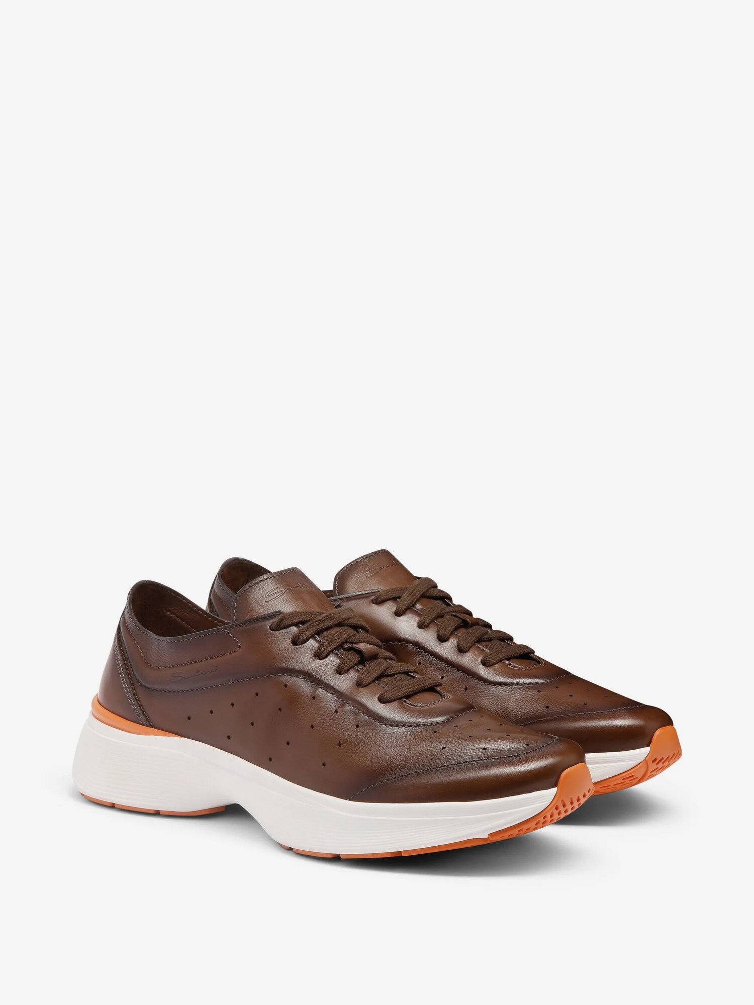 Кроссовки Santoni Bounce, размер 42.5, коричневый/серый/оранжевый — фото 1