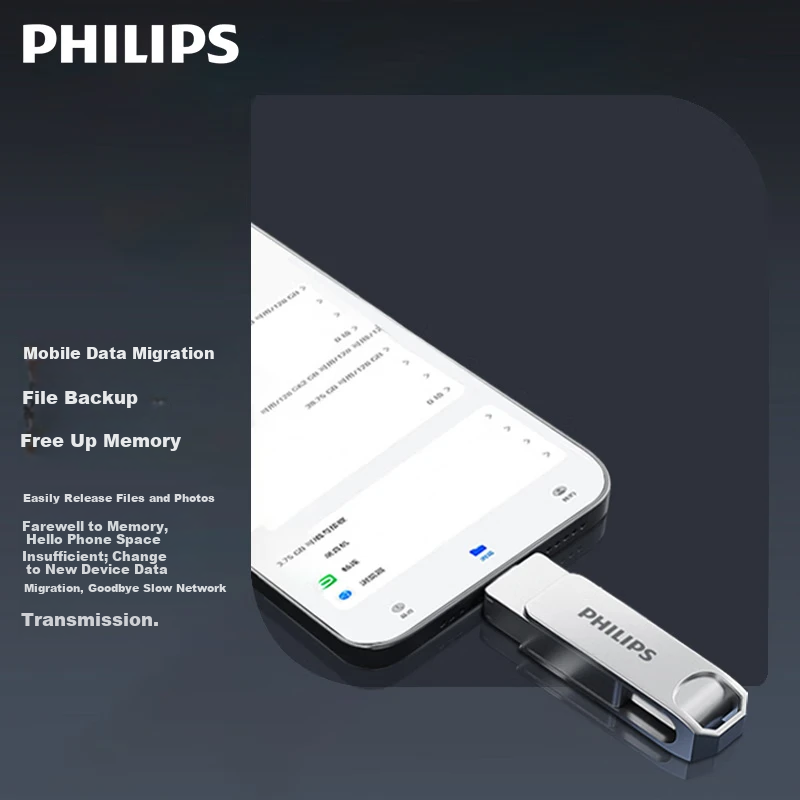Philips 32 ГБ USB 3.2 Type-C двойной интерфейс флеш-накопитель высокая скорость чтения/записи для бизнеса и учебы