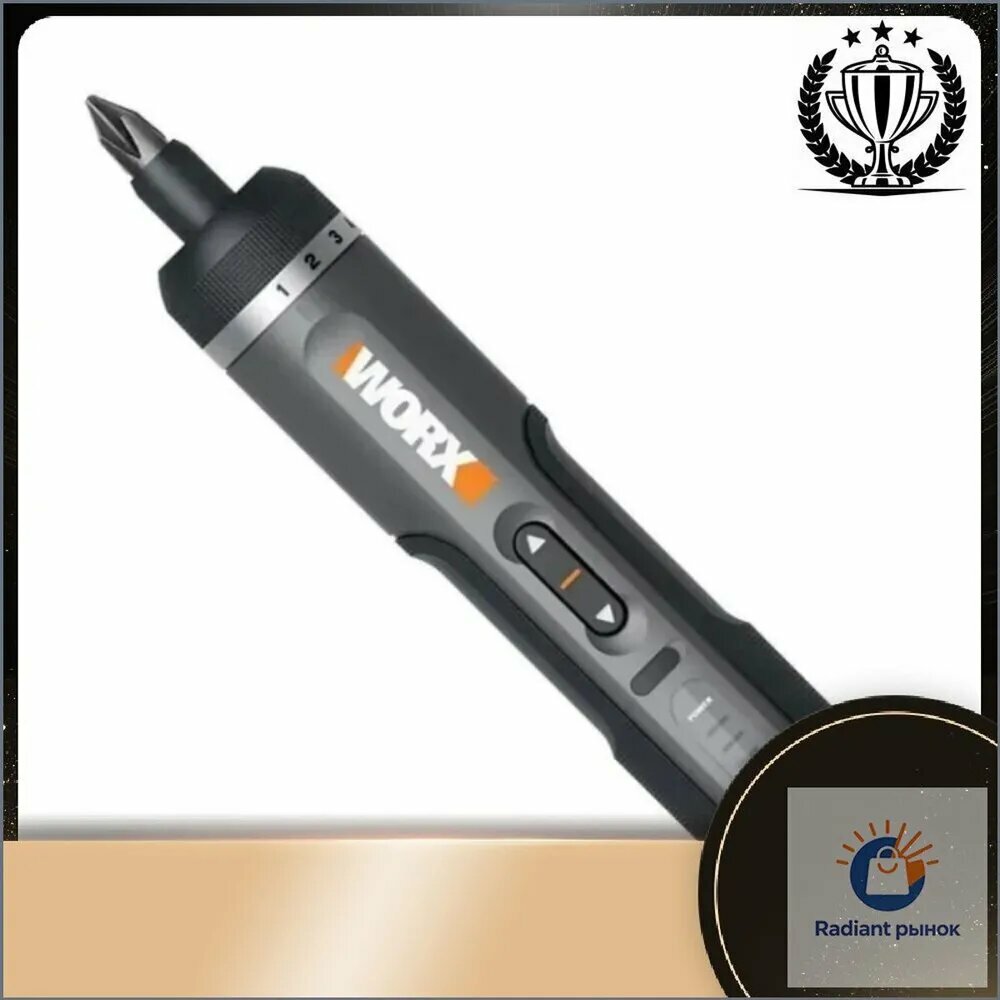 Отвертка аккумуляторная WORX WX242, 4В, 5Нм, 2Ач, набор оснастки.-скидк