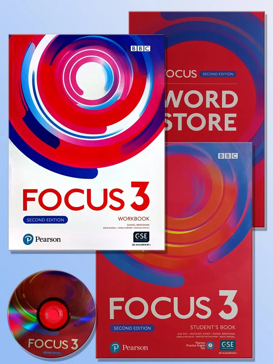 Focus 3 Second Edition, комплект учебник, рабочая тетрадь, Word Store, диск
