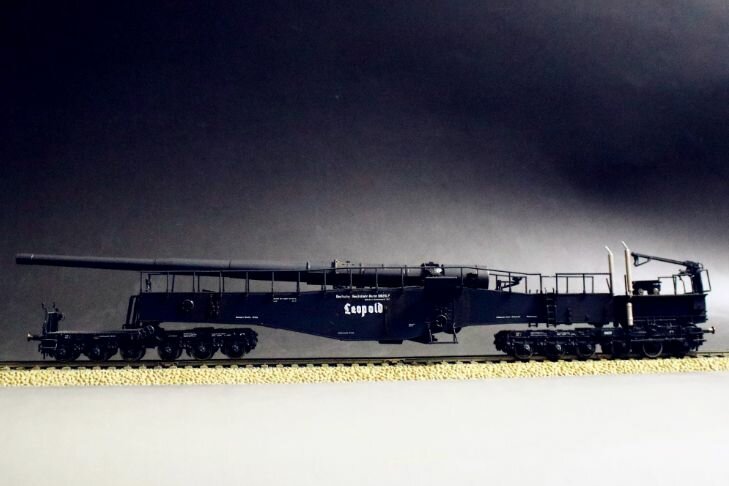 Готовая модель железнодорожного орудия K5(E) Леопольд калибра 280 мм, масштаб 1:72, сборка под заказ