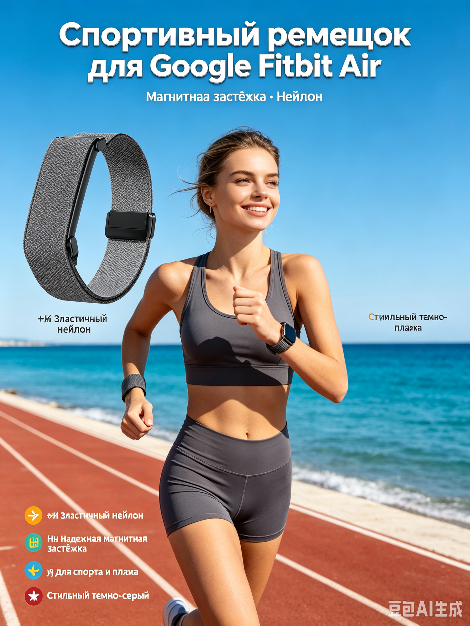 Магнитный эластичный нейлоновый ремешок для фитнес-трекера Google Fitbit Air, спортивный сменный браслет на запястье
