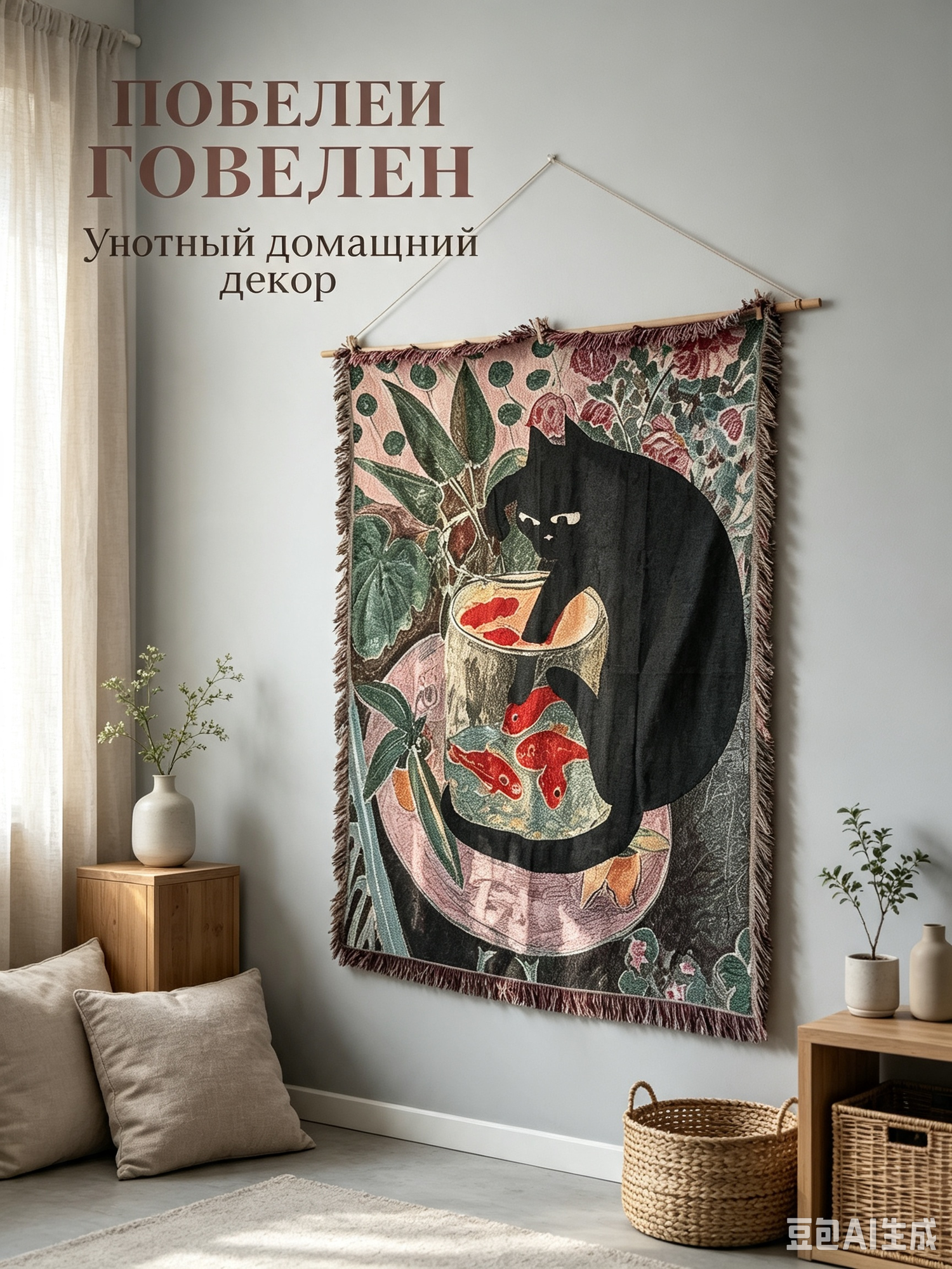 Плед, «Золотые рыбки», с жаккардовым узором, полиэфирный шелк, размер 130×160 см