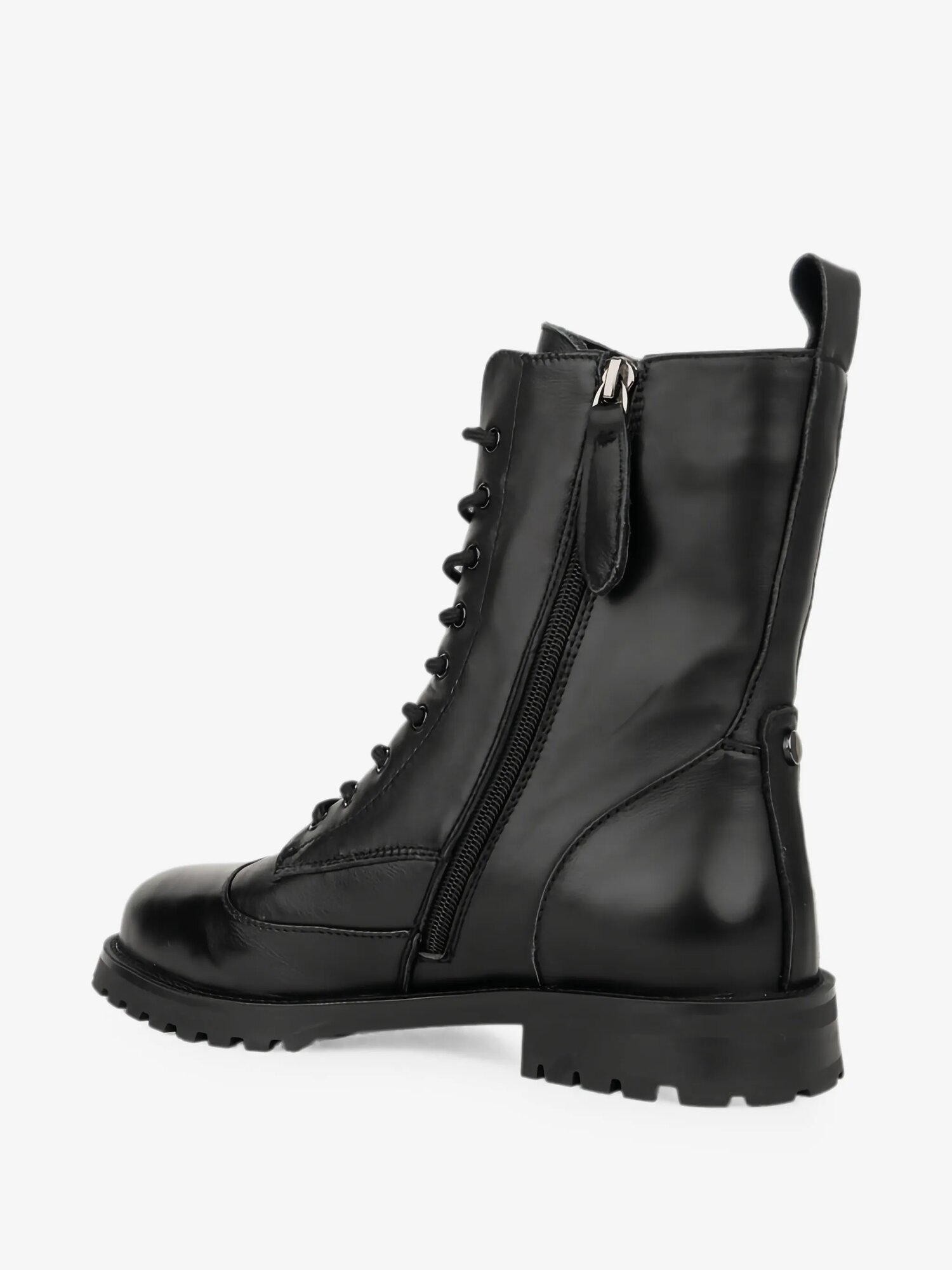 Ботинки LINDA BAUMANN Lace-up leather combat boots, размер 39, черный — фото 1