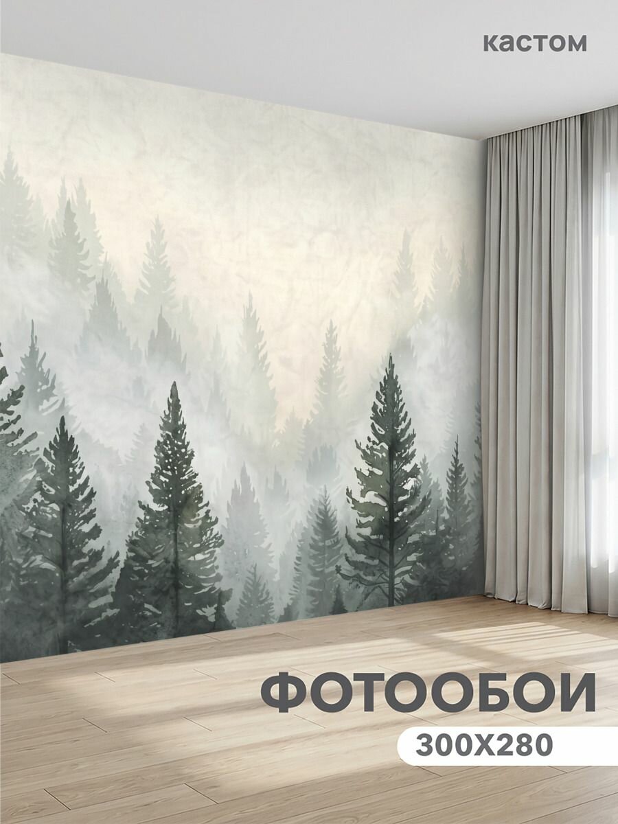 Фотообои на стену флизелиновые 3d Лес 300х270 см