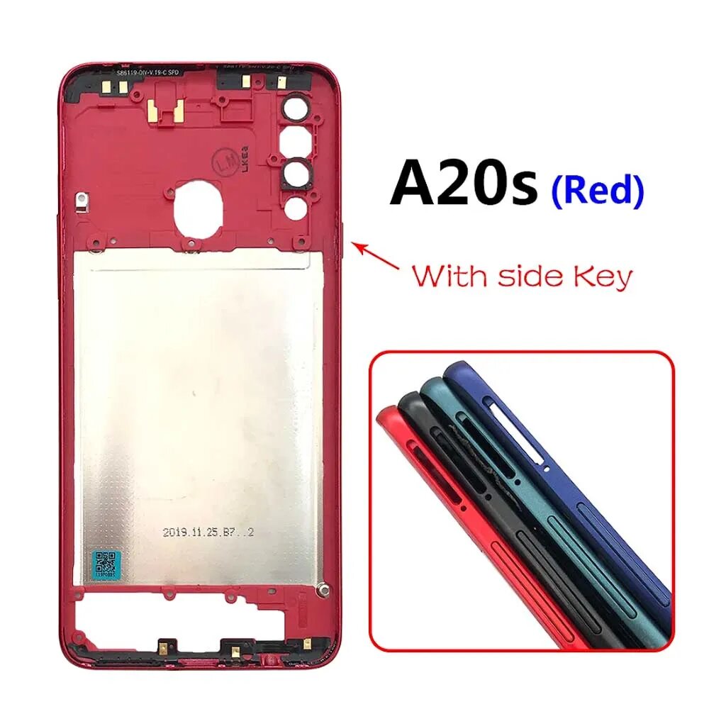 Корпус держателя средней рамки для Samsung A21s A20s A30s A50s A70s запасные части для A20s Red