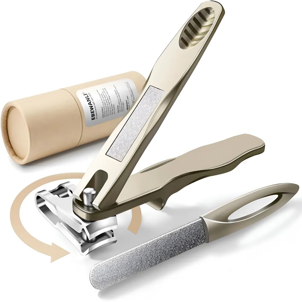 FACEGA Ногтевые кусачки с поворотной головкой 360 , для ногтей и пальцев, с длинной ручкой, из нержавеющей стали.