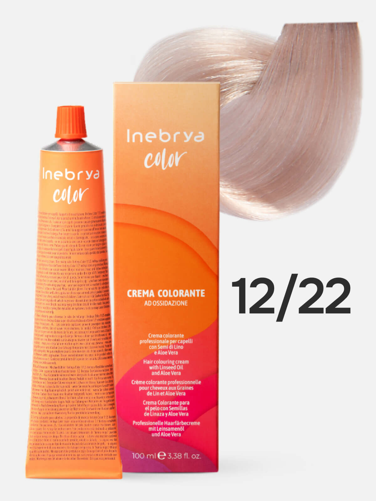 Крем - краска для осветления волос профессиональная Inebrya Color Professional 12/22 Суперосветляющий блонд Интенсивный фиолетовый, 100 мл