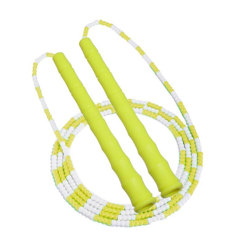 Saibeling Bamboo Joint Jump Rope 2.9m для школьных соревнований, желтый с двойными бусинами