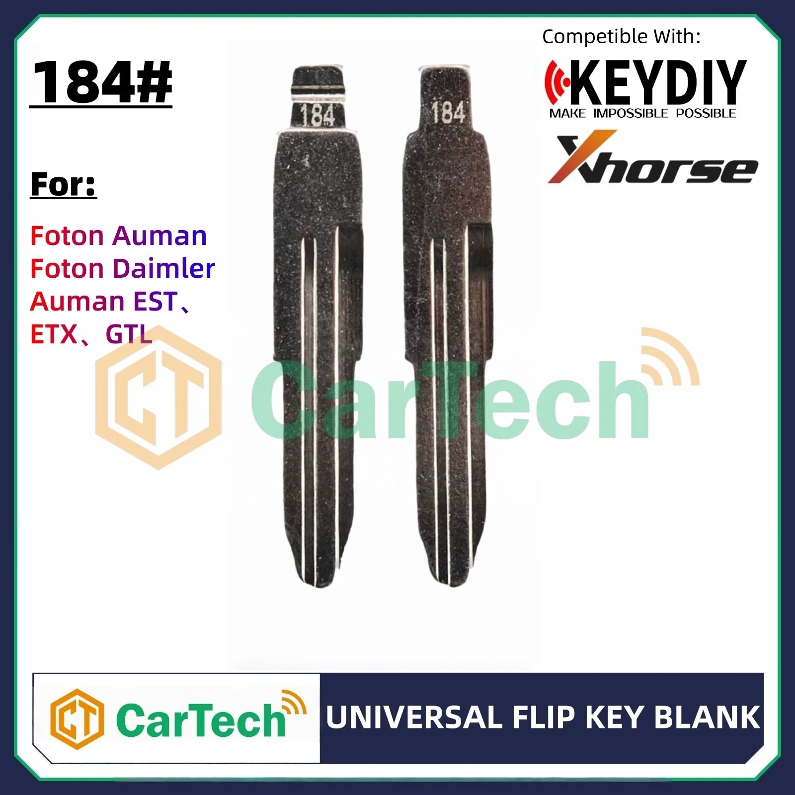 Cartech 184 # режущий флип-пустой ключ для KEYDIY KD XHORSE VVDI пульт дистанционного управления Foton Auman Daimler тяжелый грузовик