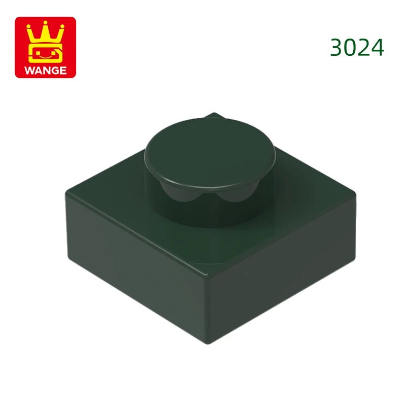 Конструктор Wange 3024 короткие кирпичики 1x1 43. Ebony green