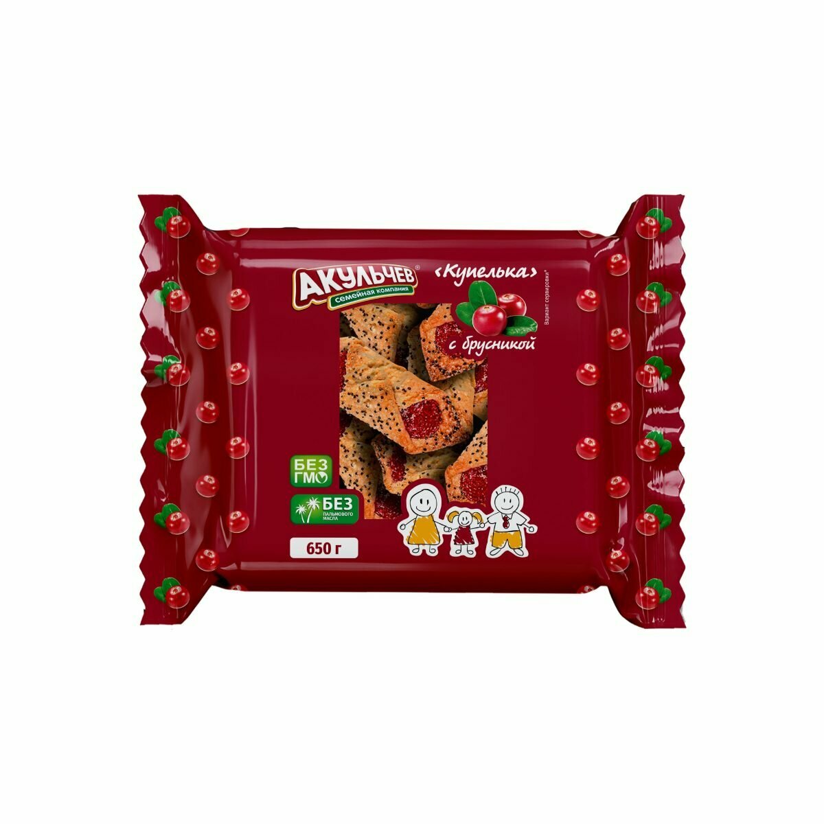 Печенье Акульчев Купелька с брусникой 650г (2108650)